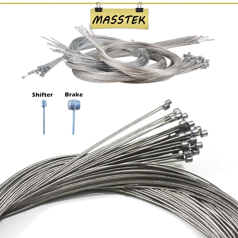 MASSTEK 2pcs/1set 2m Shifter Inner Cable 1.75m Brake Cable Nickel ...