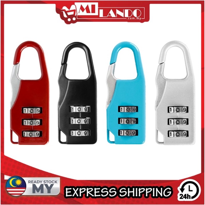 MILANDO Password Digit Lock Padlock Anti-theft Gym Locker Lock Kunci ...