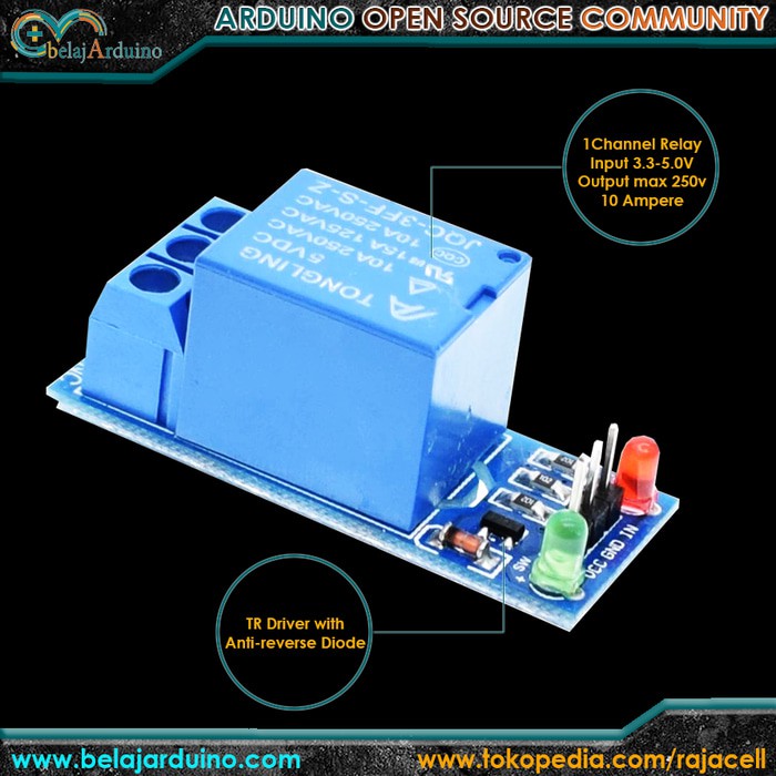 Relay Module 1 Channel 1ch 5V for Arduino | Shopee Malaysia