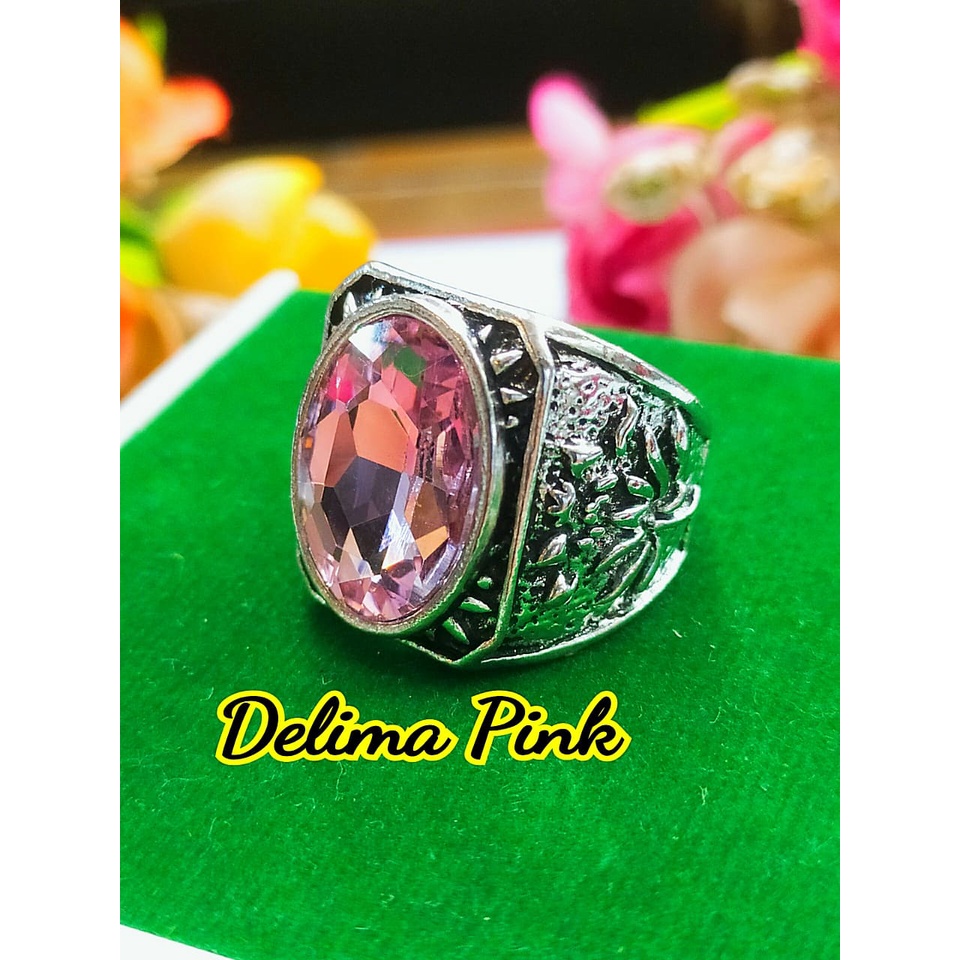 Pelbagai Jenis Warna Cincin Batu Delima Kristel(Hijau,Merah,Kuning,Pink ...