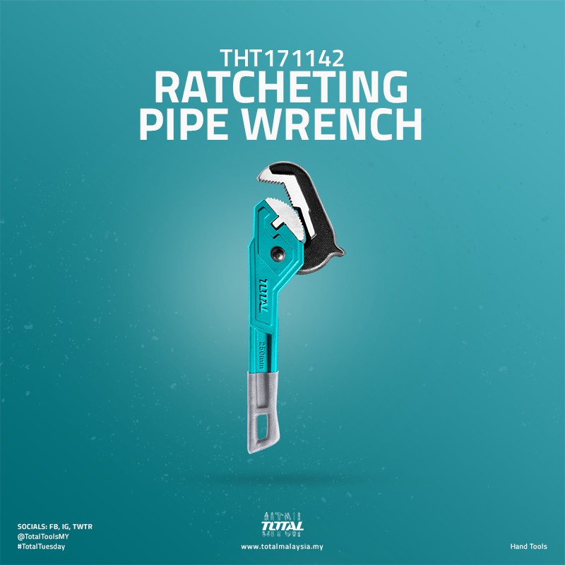 TOTAL Ratcheting Pipe Wrench (14"/18mm-52mm) THT171142 | Shopee Malaysia