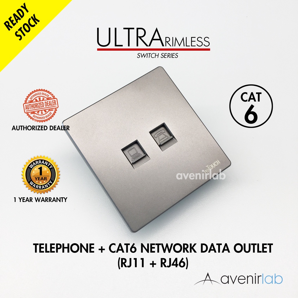 [GRAY] reTouch Ultra Rimless Switch 1/2/3/4 Gang 1/2Way Wall Switch 13A ...