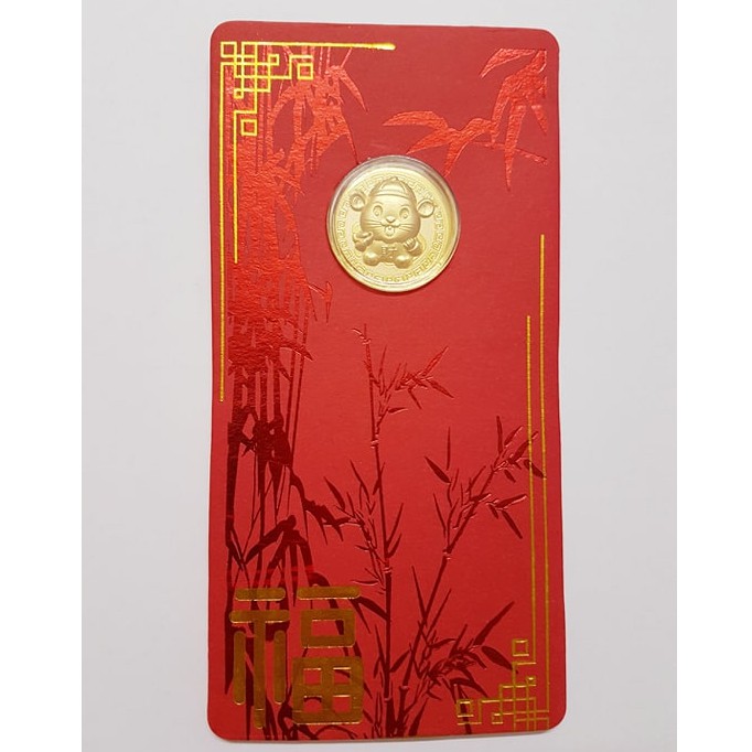 Limited Edition Mouse Year Lucky Coin Gold Foil (in Angpow) Rat Year ...
