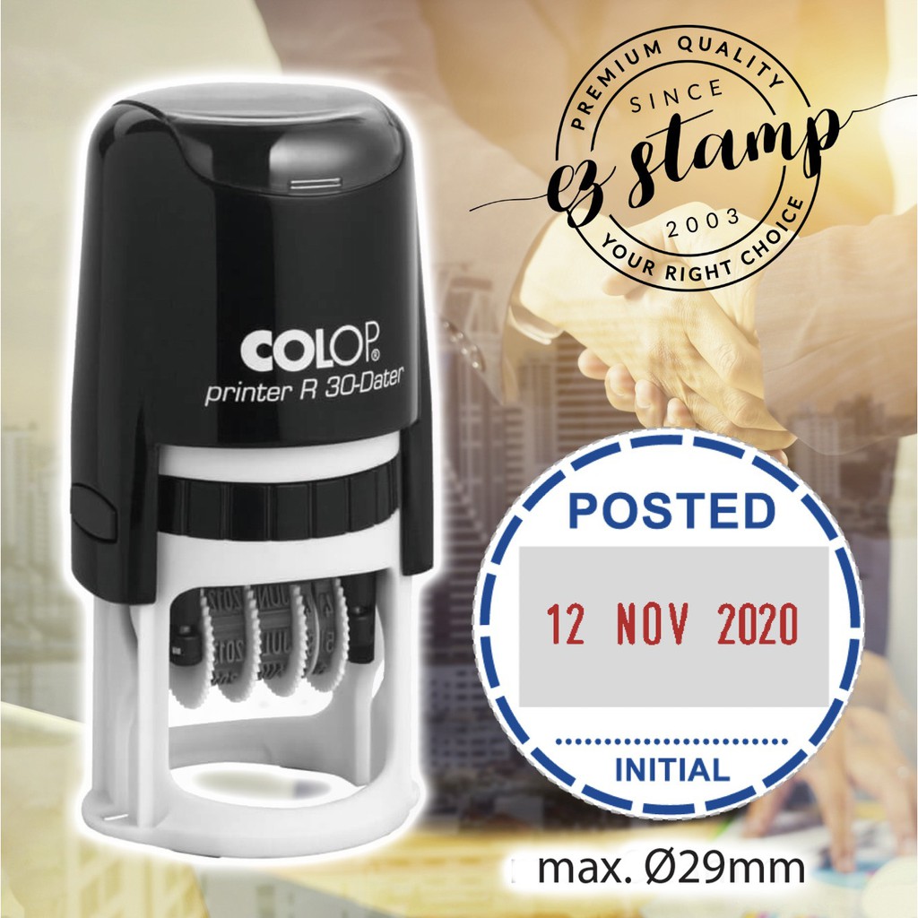 COLOP Printer R30D Custom Dater (29mm Diameter) / DATE STAMP / COP GETAH AUTOMATIK BERTARIKH ...