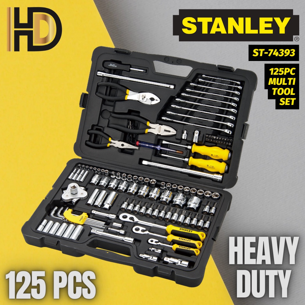 STANLEY 125 Pcs Multi Tool Automotive Set With Combination Wrench ...