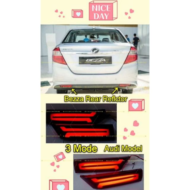 Perodua Rear Bumper reflector LED Light Bar Bezza Myvi 2018 19 20 Turn ...