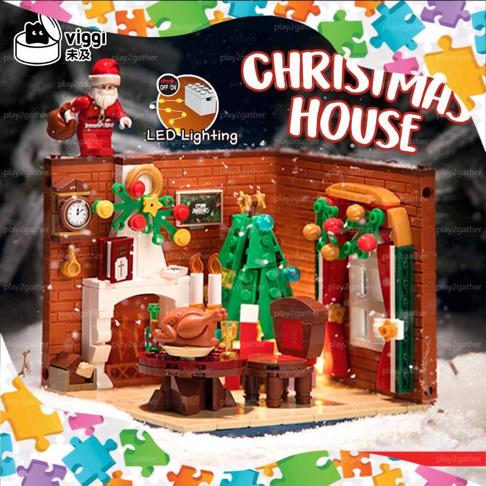 Viggi *Sembo Block 506001 The Room Christmas House Building Brick ...