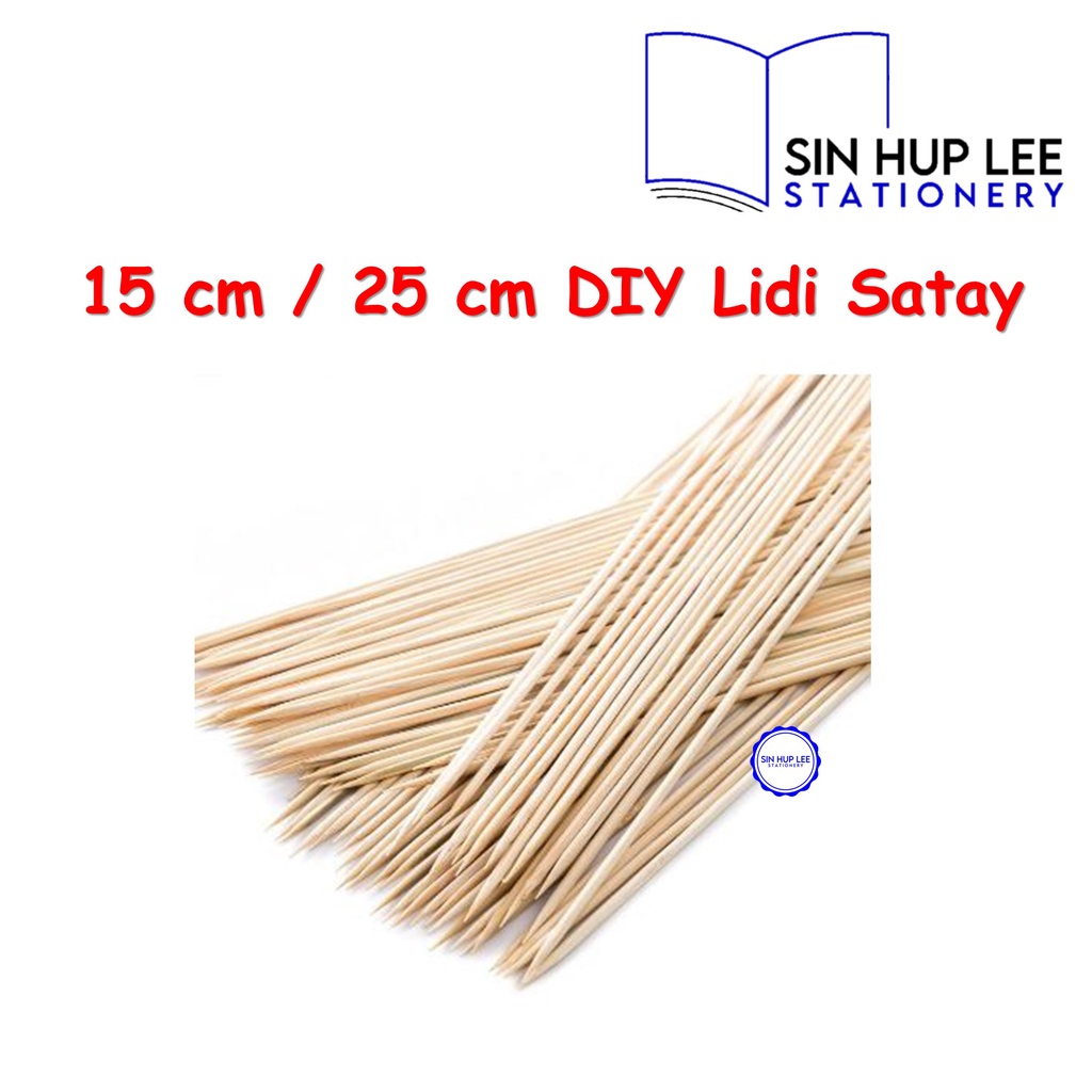 15 cm/ 25 cm Satay Stick Bamboo Skewers Sticks Batang Lidi Satay BBQ ...