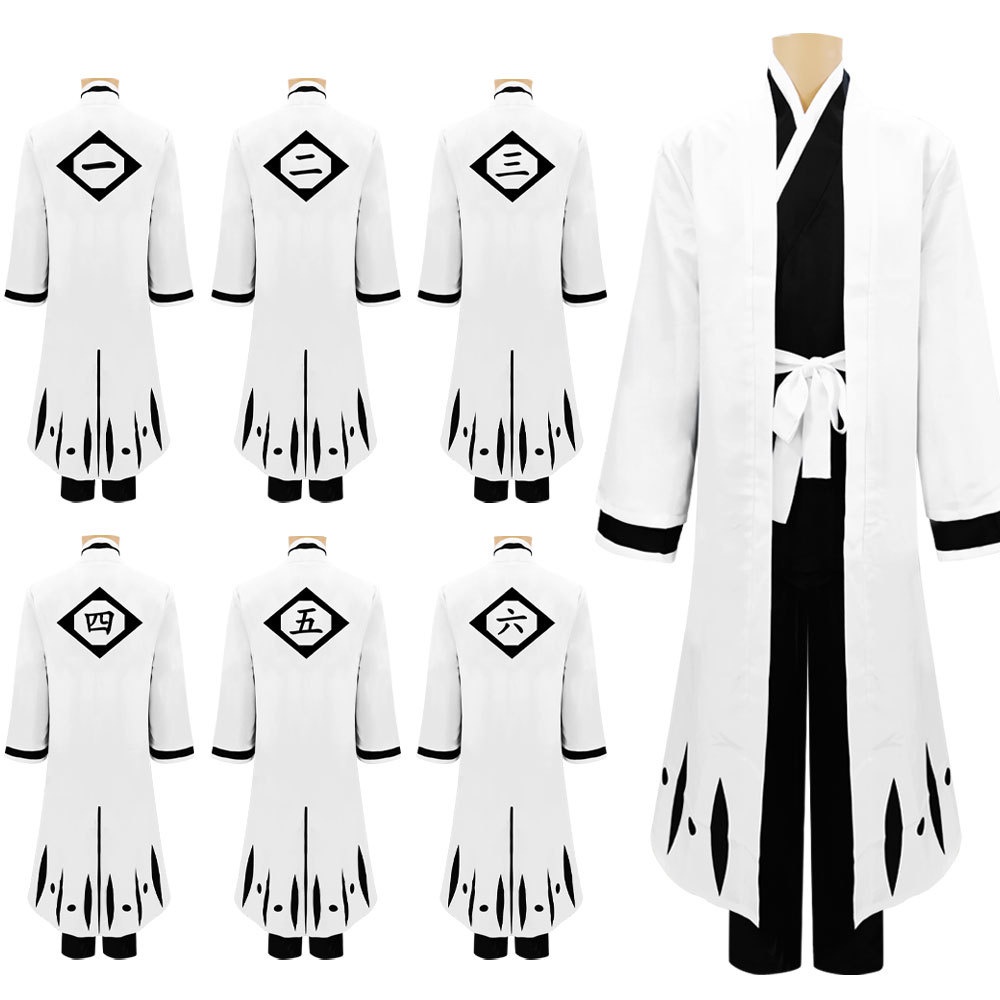 Anime Bleach Cosplay Costume Captain 1-12 Hitsugaya Toushirou Aizen ...