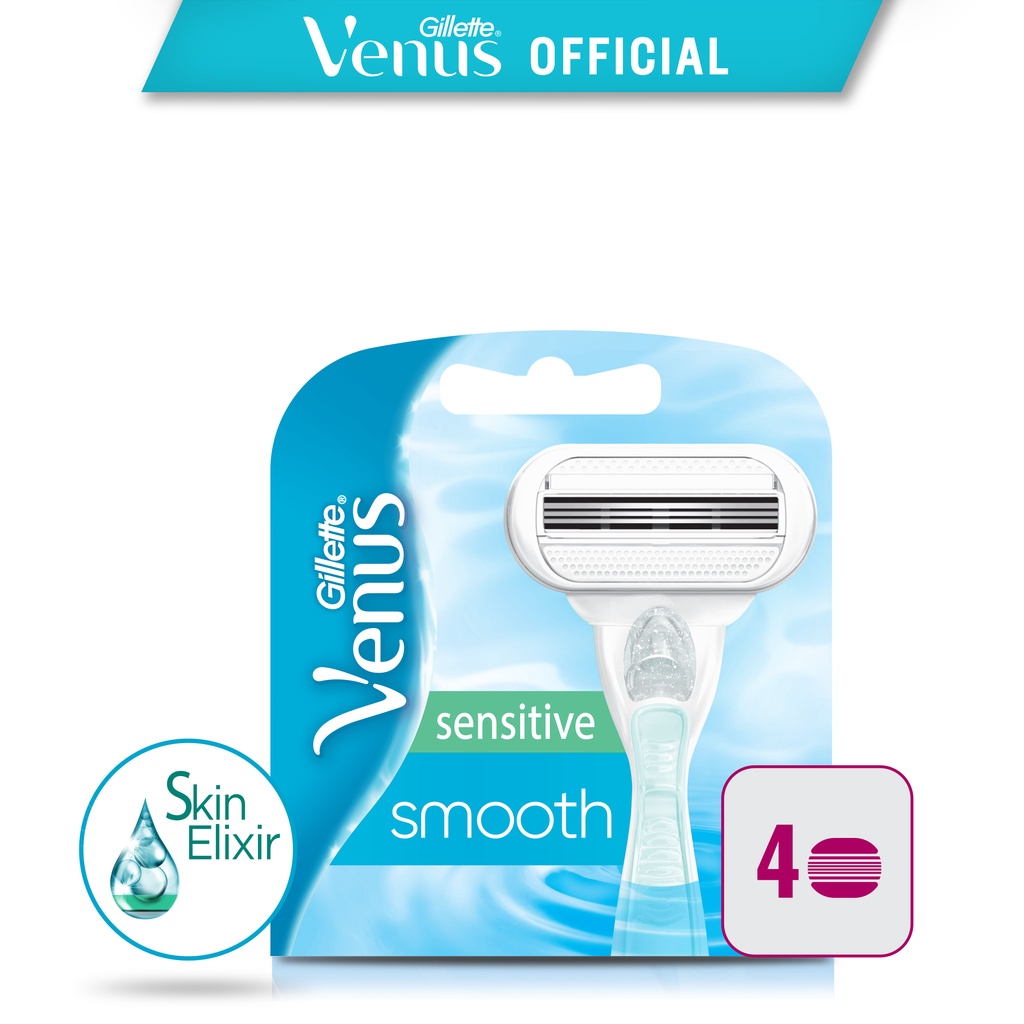 Gillette Venus Smooth Sensitive Razor Refill 3 Blades (4s) | Shopee ...