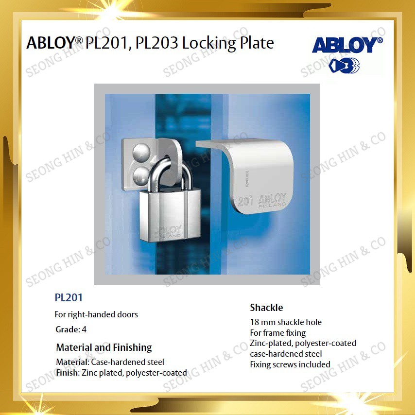 ABLOY GENUINE PL201 / PL203 POLYESTER COATED HARDENED STEEL CASE ...
