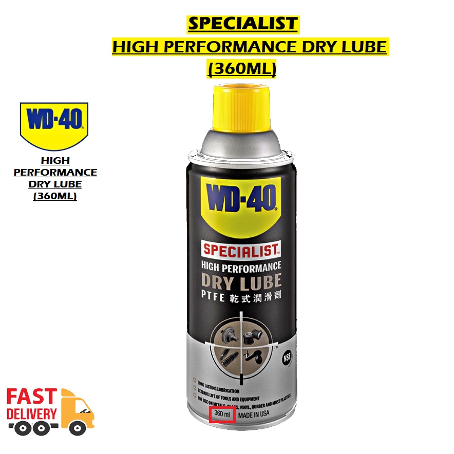 WD-40 Specialist High Performance Dirt Dust Resistant Dry Lube PTFE ...