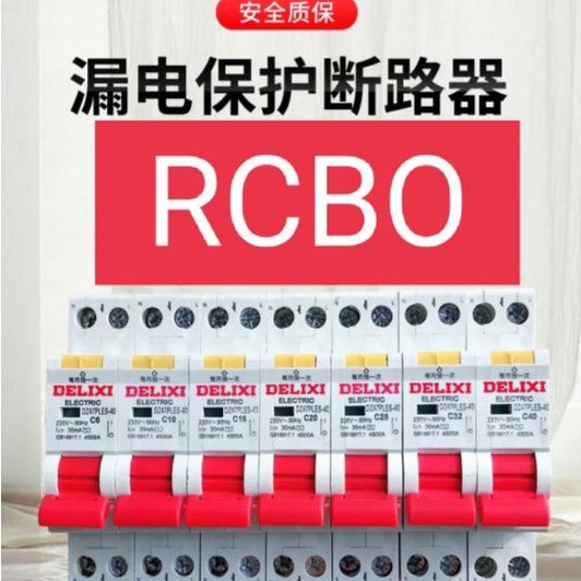 DELIXI 2POLE 30MA 16A 20A 25A RCBO(RESIDUAL CURRENT OPERATED CIRCUIT BREAKER WITH OVER CURRENT ...