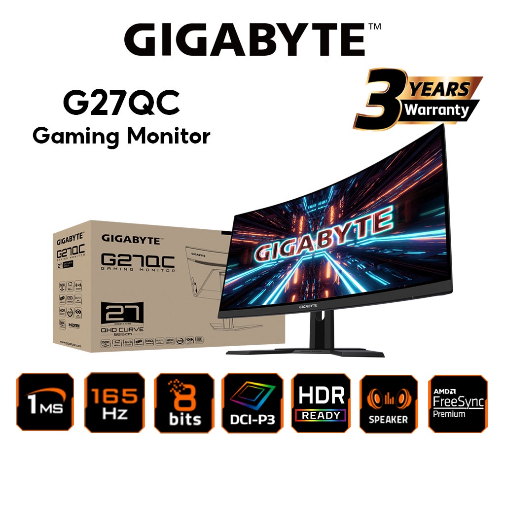 Gigabyte G27FC 27" FHD 165HZ 1MS Curve Gaming Monitor | Shopee Malaysia
