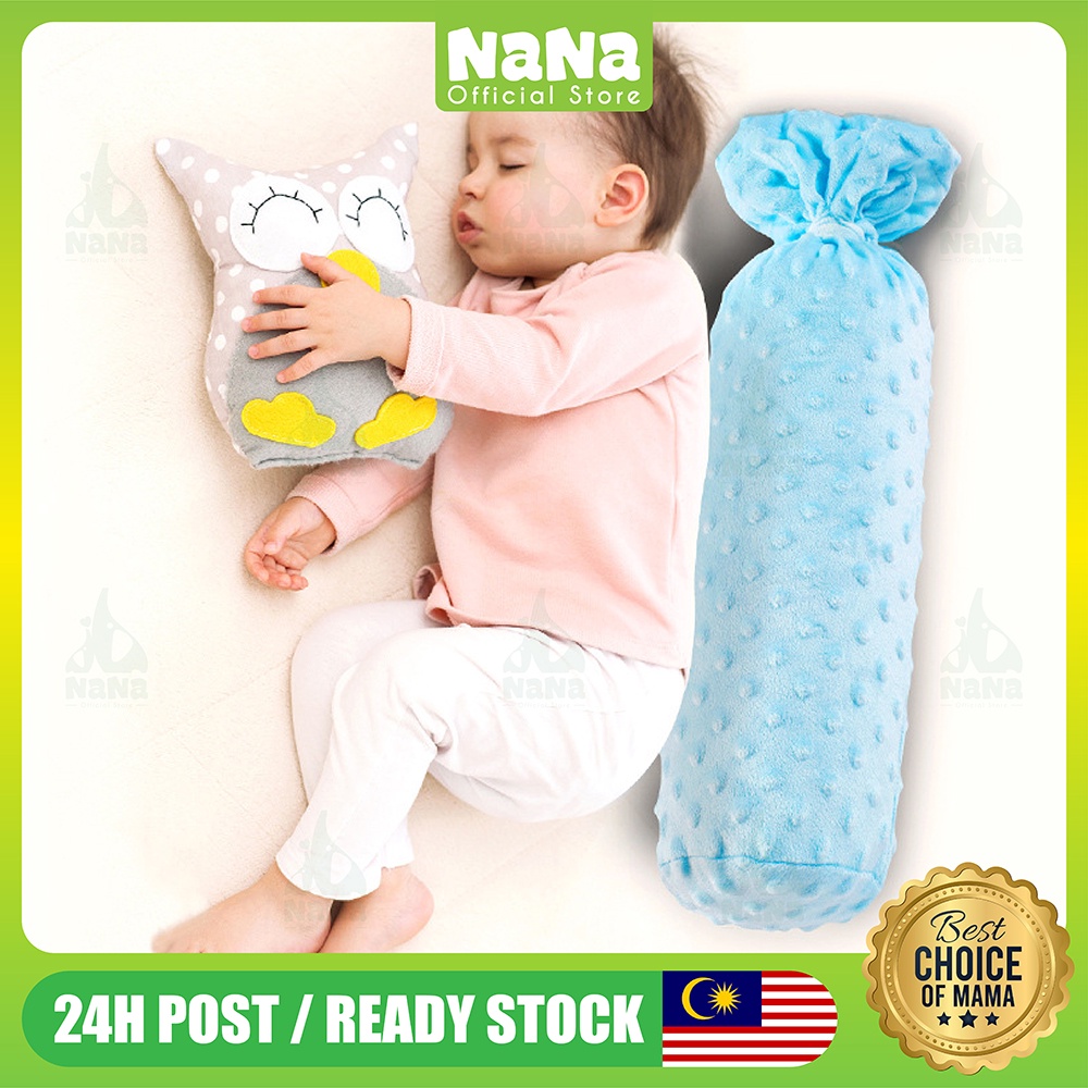 NANA Minky Dot Baby Bolster Pillow 3D Dotted Buckwheat Husks Kids Sleep ...