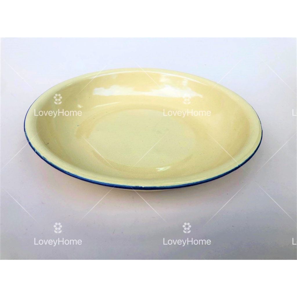 Enamel Rice Plate Vintage Yellow Traditional Pinggan Ayan Koleh Ayan ...