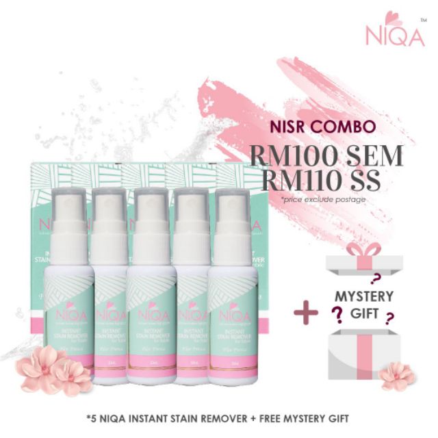 COMBO 5 NIQA Instant Stain Remover Magic Spray 30 ML X 5 (FREE GIFT ...