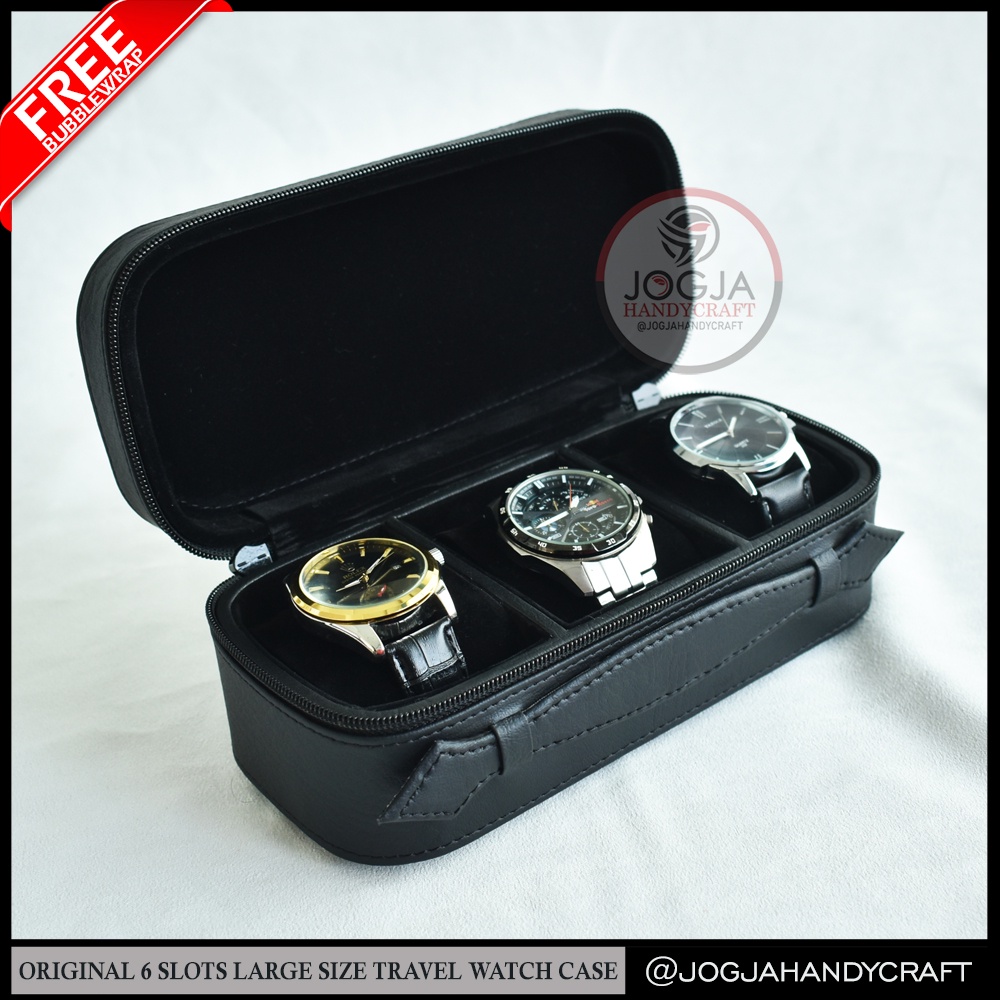 New Design PREMIUM 3 Slots Travel Watch Box - Watch Case Contains 3 ...