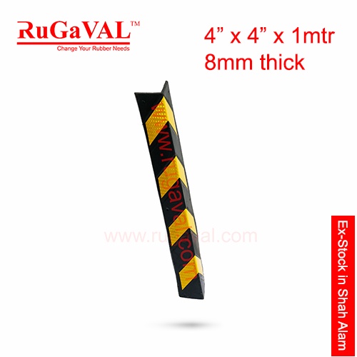 Rubber Corner Guard With Night Reflector I 100mm x 100mm x 1mtr x 8mm ...