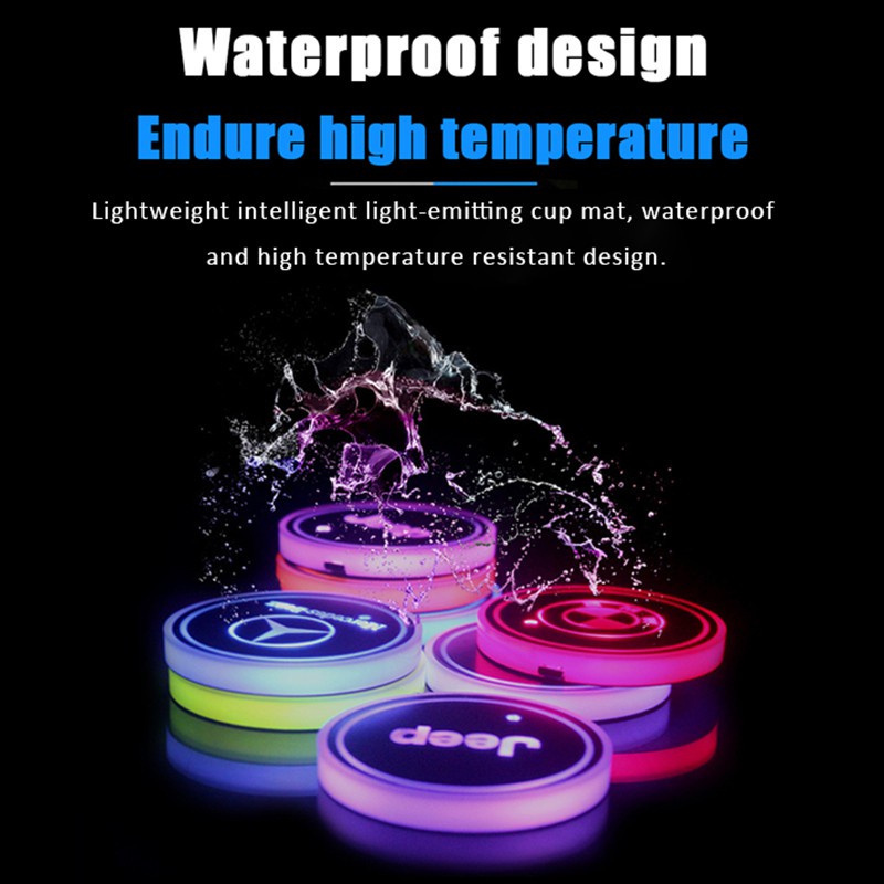 Subaru 7 Colors LED Car Cup Mat Glow Coaster Pad For Impreza wrx sti ...