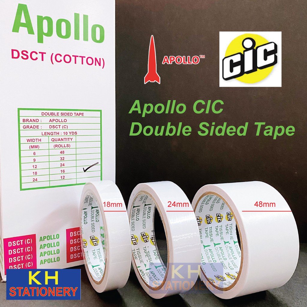 Apollo cic Double Sided Tape 12mm / 18mm / 24mm / 48mm / Double Tape ...