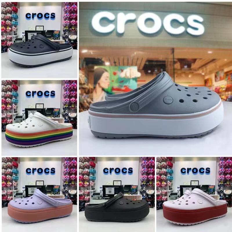 Original Crocs Women's shoes Lady sandals slippers thick bottom cute ...