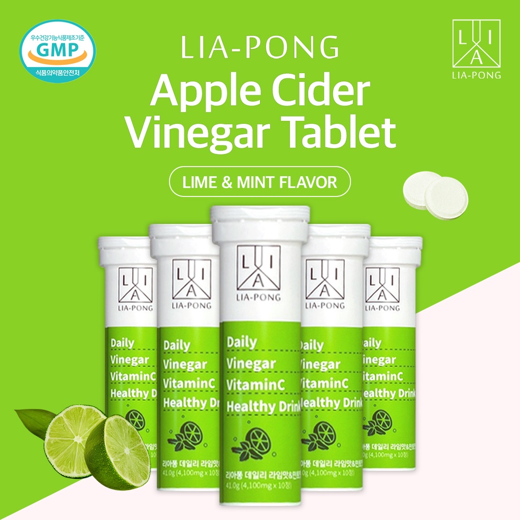 [LIAPONG] Apple Cider Vinegar Tablet Daily Lime&Mint Flavor (5 x 10 ...