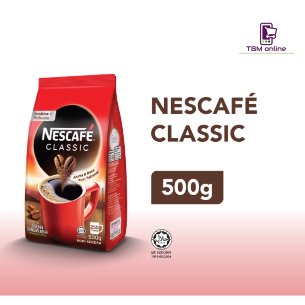 [550g] Nestle NESCAFE Classic Arabica+Robusta Kopi Segera (500g Percuma ...
