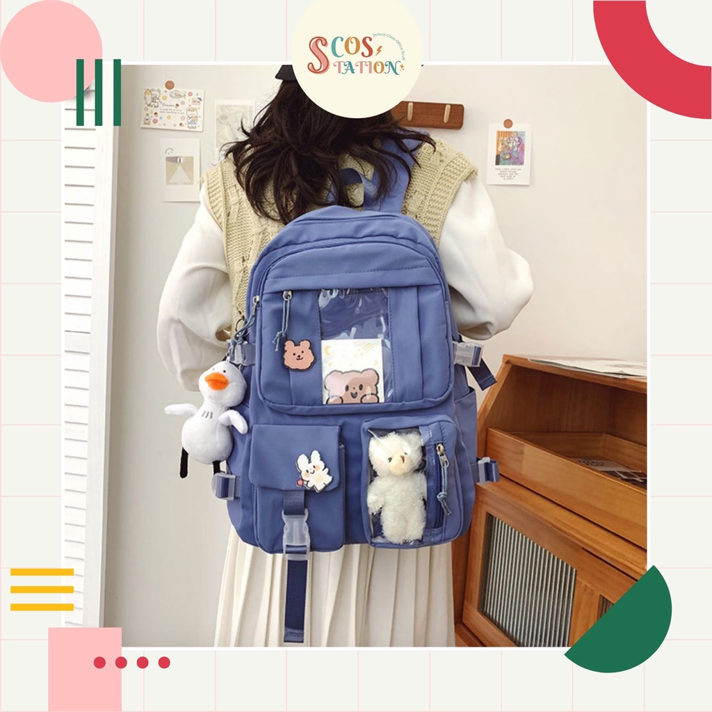 Korean Uzzang backpack for students going to school and going out with ...