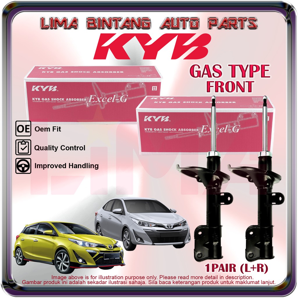 ( 1Pair ) Toyota Vios NCP151 , Yaris NSP151 Front Shock Absorber Gas KAYABA KYB (2019-2023 ...