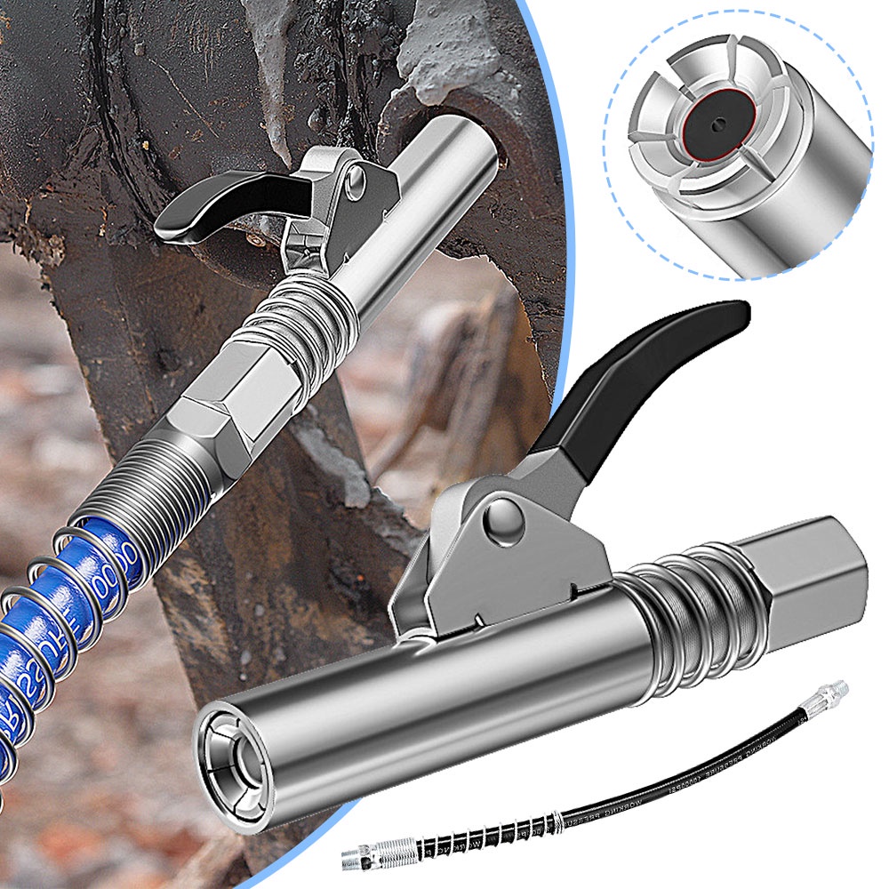 Grease Gun Coupler Mini Manual Grease Pump Head 10000PSI Lubrication ...