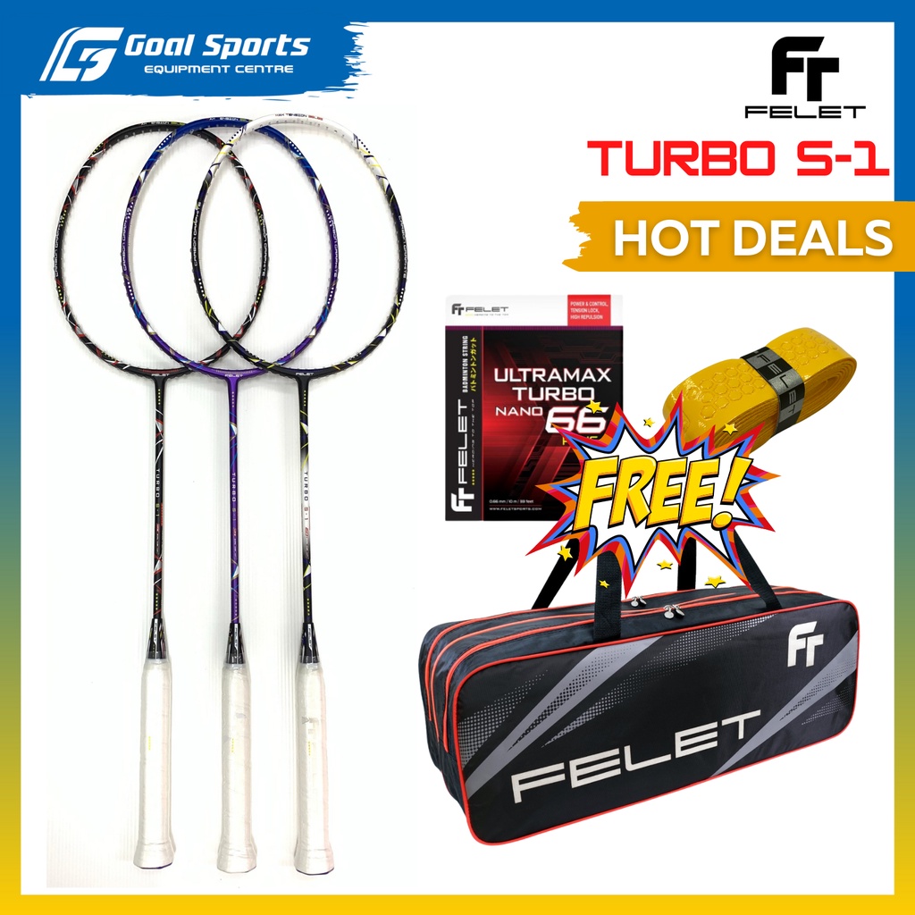 Felet Turbo S-1 Racket (Free Bag, String, Grip) | Shopee Malaysia