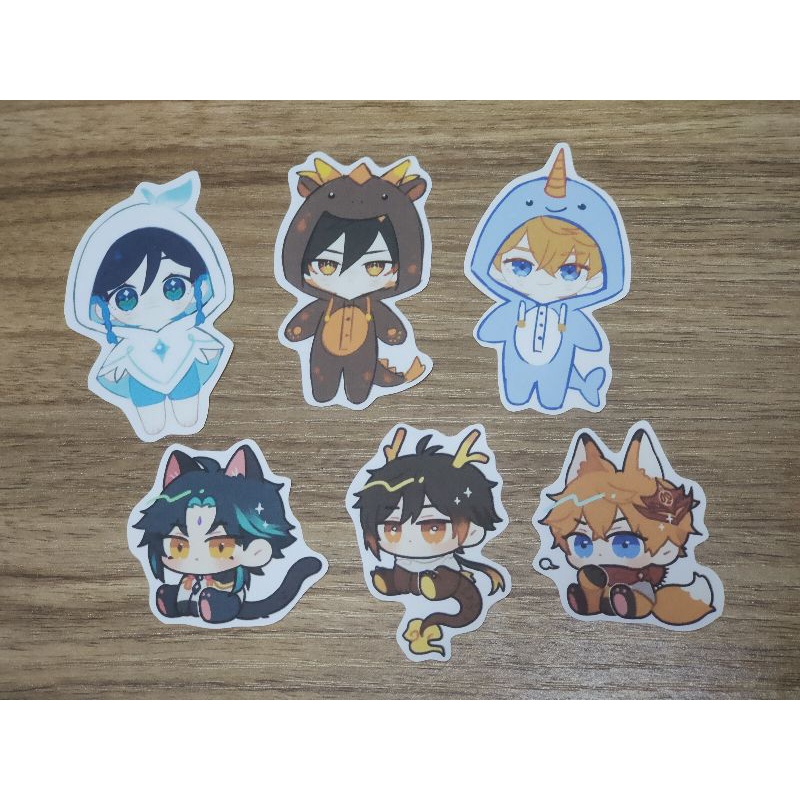 Cute Kawaii Anime Genshin Impact Chibi Sticker Zhongli Xiao Childe ...