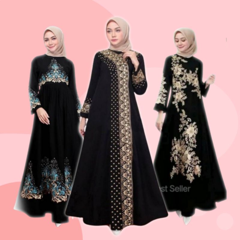 HITAM Elegant sharia Dress for adult women, Muslim mothers, latest ...