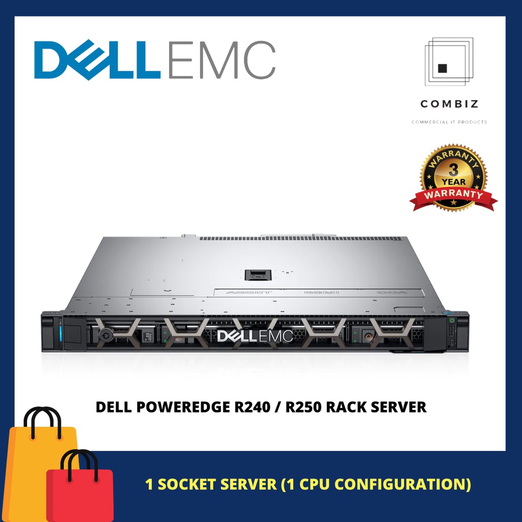 DELL POWEREDGE R240 / R250 RACK SERVER 1 SOCKET SERVER (1 CPU ...