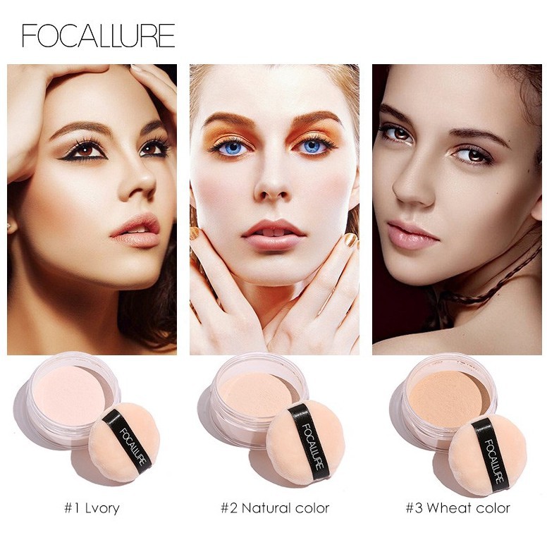 hot style 🇲🇾 FOCALLURE Loose Powder Face Setting Makeup Fix Waterproof ...