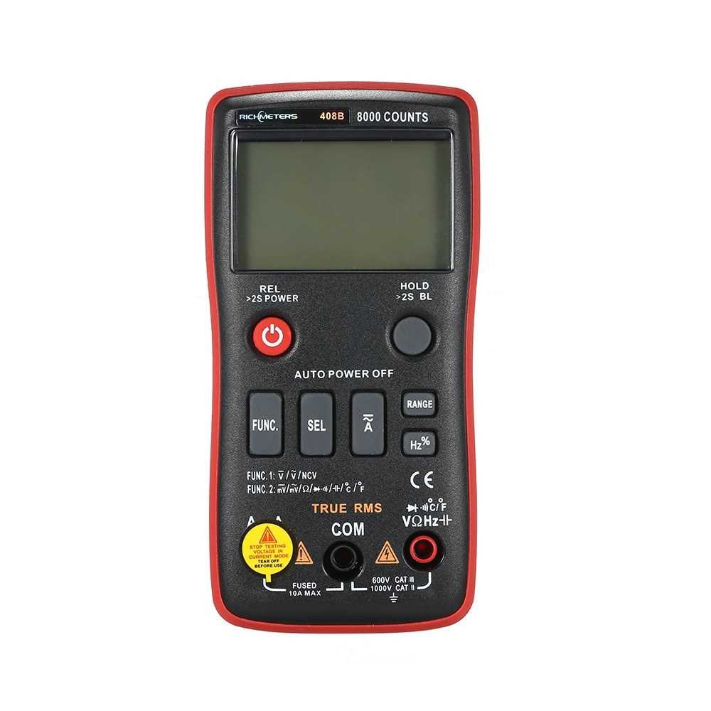 RICHMETERS RM408B True-RMS Digital Multimeter Button 8000 Counts With ...