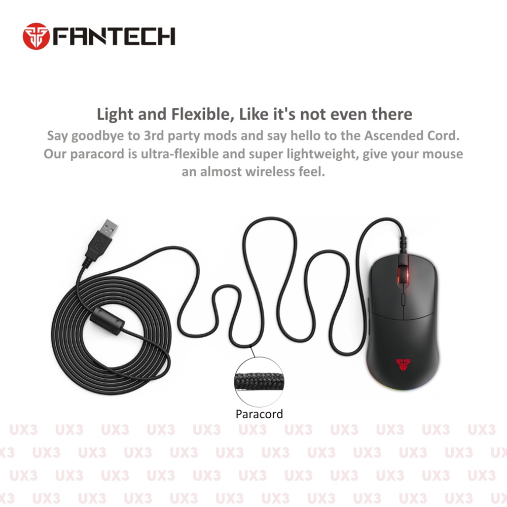 Fantech UX3 Helios Gaming Mouse Light Weight 69grams PixArt 3389 ...
