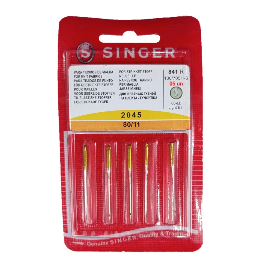 Singer Ball Point Sewing Machine Needles - Type 2045 (for Stretch ...