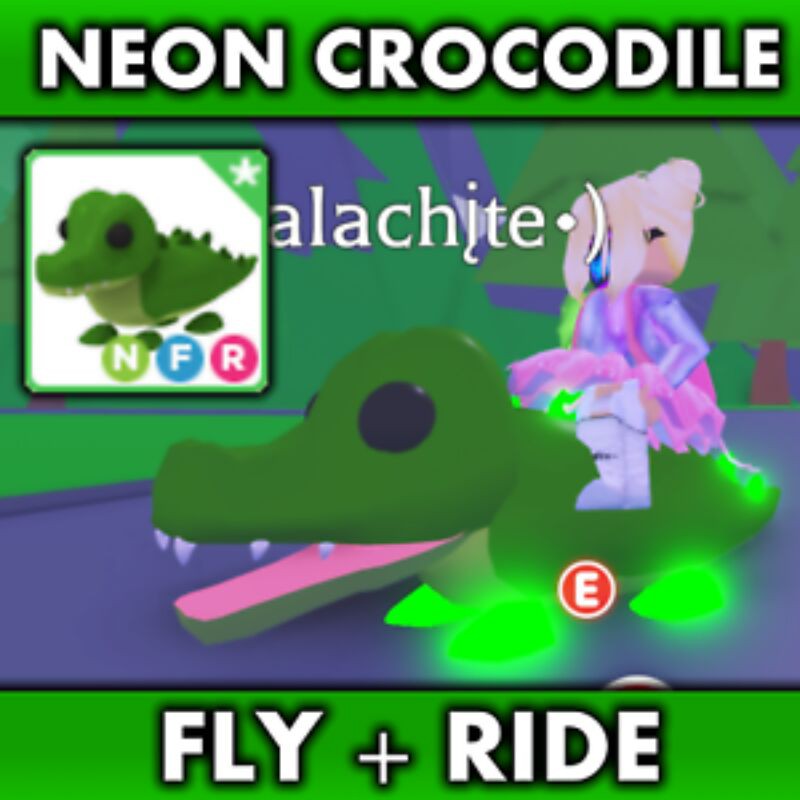 Adopt Me Crocodile Neon Fly Ride(NFR) | Shopee Malaysia