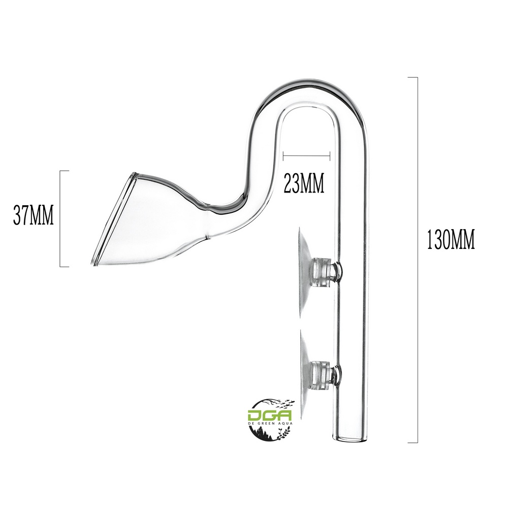 Aquarium Super Mini Glass Lily Pipe Inflow + Outflow 12mm ...
