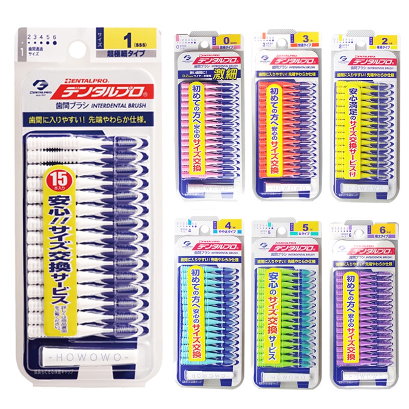 Japan JACKS DENTALPRO Interdental Brush L-Shaped/I-Shaped Dental Floss ...