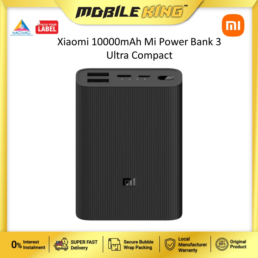 Xiaomi 10000mAh Mi Power Bank 3 Ultra Compact | Shopee Malaysia
