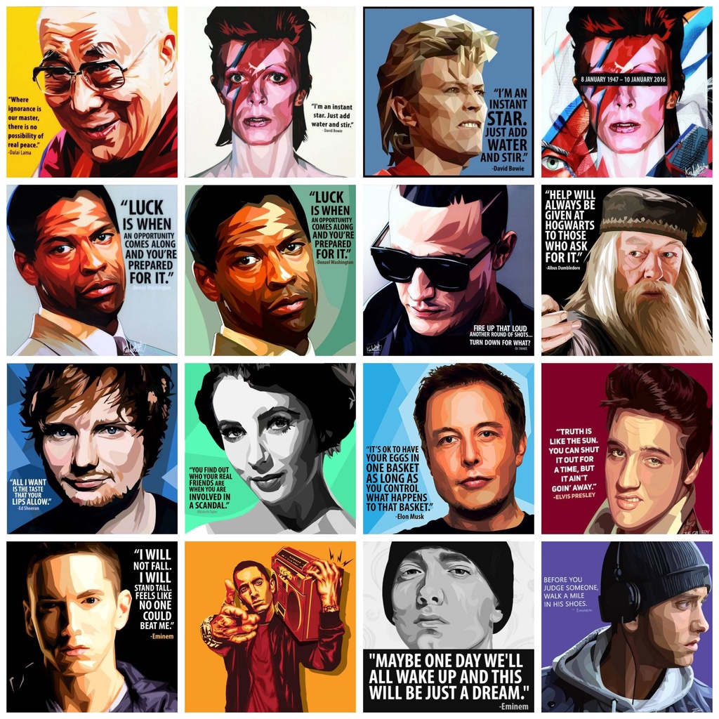 Fridge Magnet (Bowie, Denzel, DJ Snake, Ed Sheeran, Elon Musk, Elvis ...