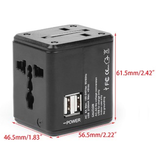 Universal Travel Adapter Multisocket Plug All-In-One Single Dual USB ...