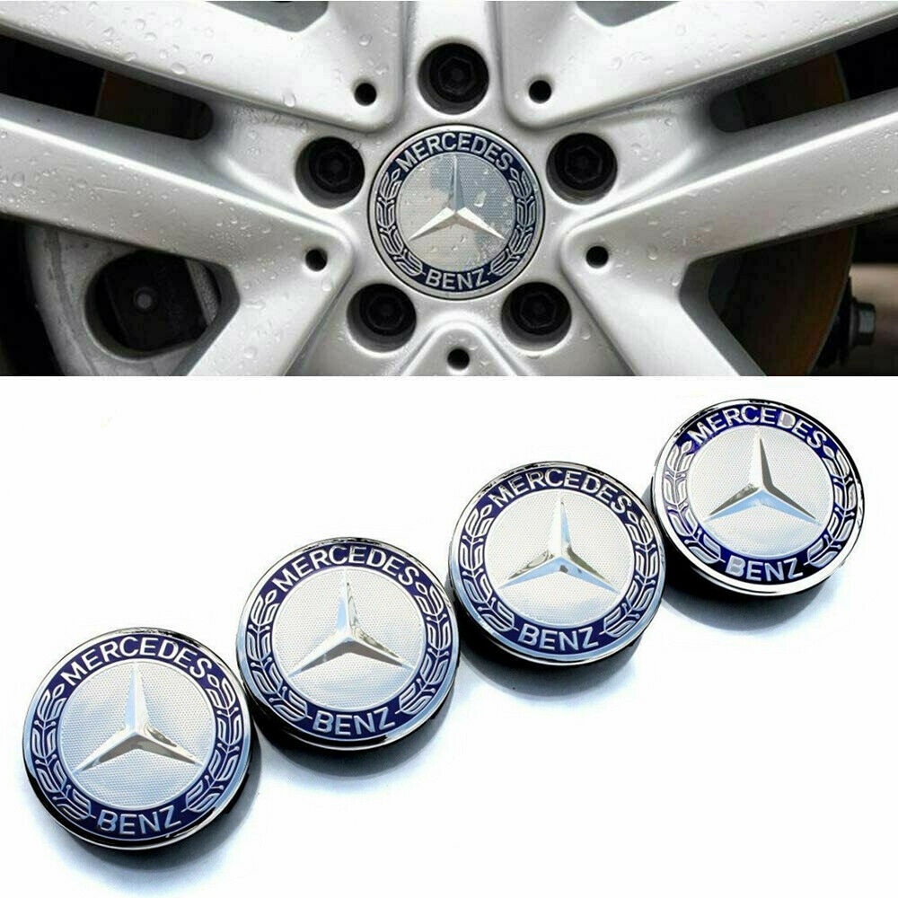 Set of 4pcs 75mm Center Wheel Caps Rim Emblem Logo Dark Blue For ...