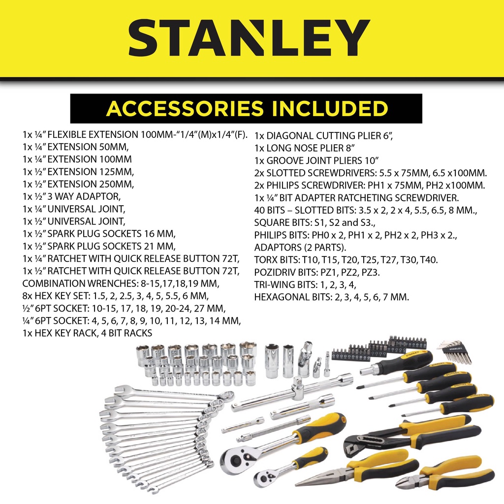 STANLEY STMT81243-840 MULTI TOOL SET 110PCS - 1SET | Shopee Malaysia