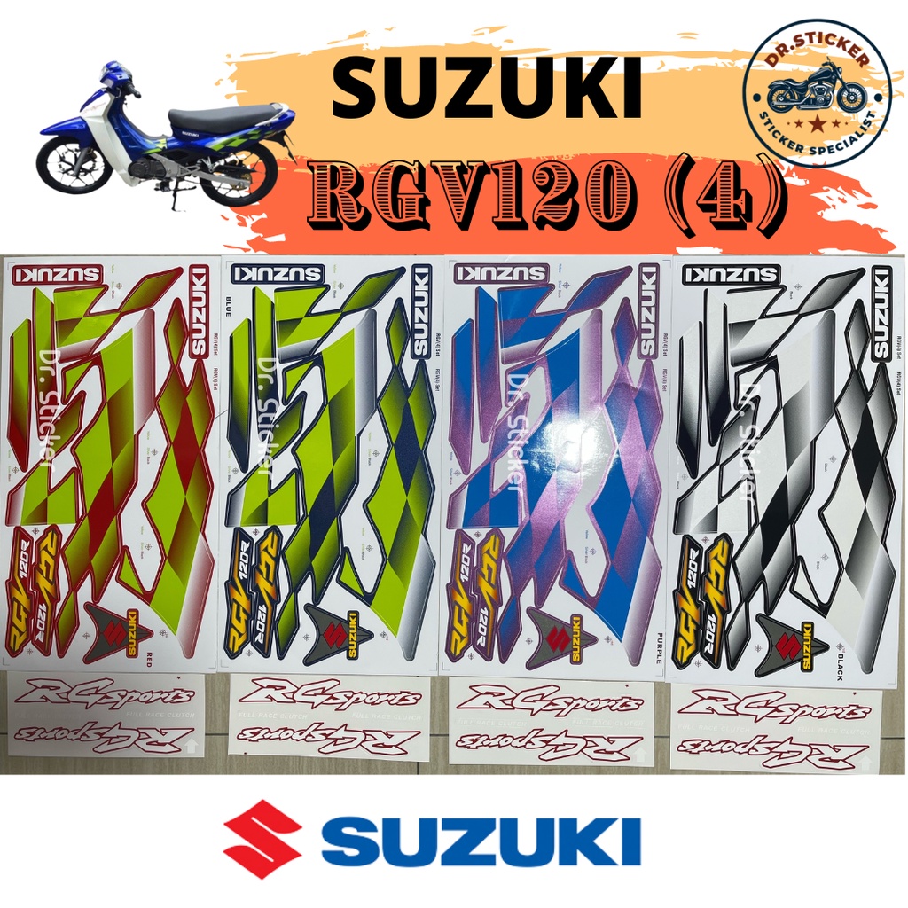 RGV120 SUZUKI Stripe Stiker Sticker FLAG RGV 120 120R RG RG110 (4) BODY ...