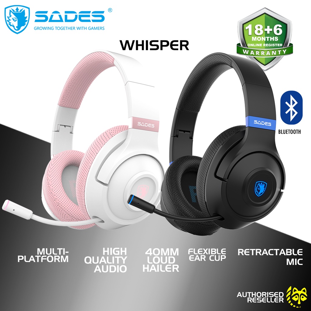 Sades Whisper wireless headset - high quality audio/battery/ fast ...