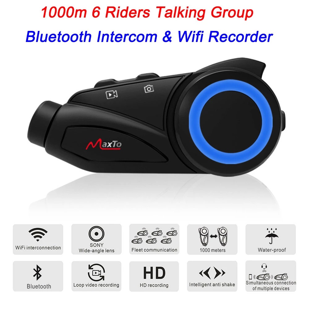 Maxto M3 Motorcycle Helmet Intercom Bluetooth & WIFI Recorer Group 6 ...
